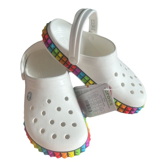 CROCS | Shoes | New Crocs Crocband 3d Shapes Clog Rainbow Womens Shoes ...